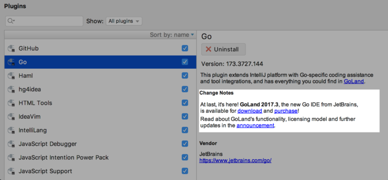 悲報: JetBrainsのGoプラグインがGoLand登場で終了\(^o^)／｜TechRacho by BPS株式会社